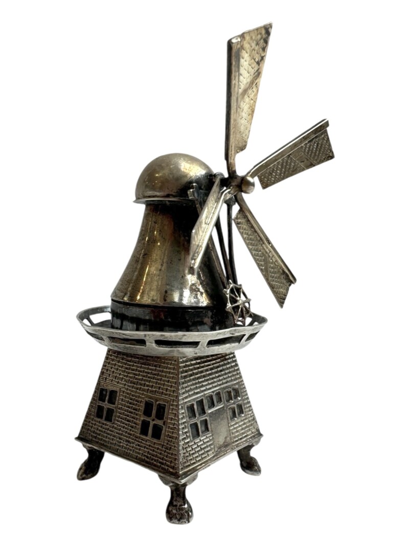 Handcrafted Dutch Miniature Silver Windmill Sculpture - .833 Silver ...