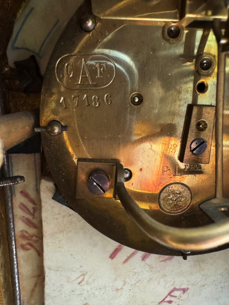 A beautiful 3 piece Clock set in Gilt Bronze & 'Sevres' Porcelain ...