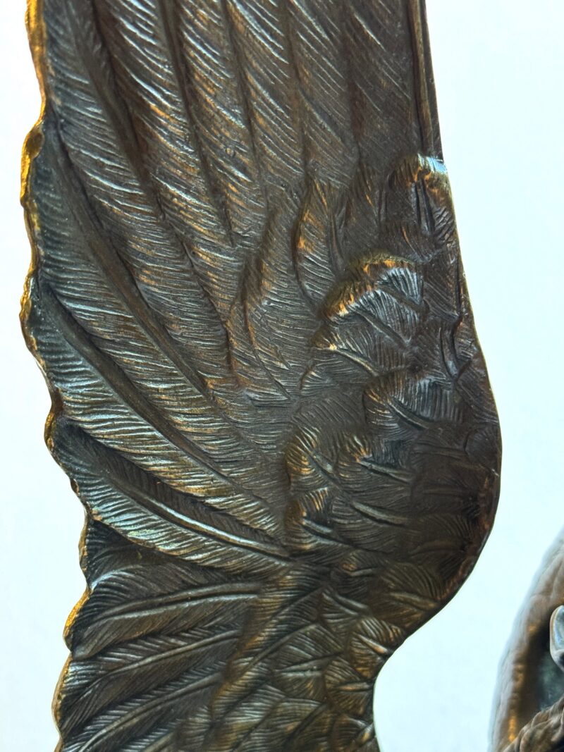 Tall Bronze Sculpture - "Winged Victory" - 36 inches high.